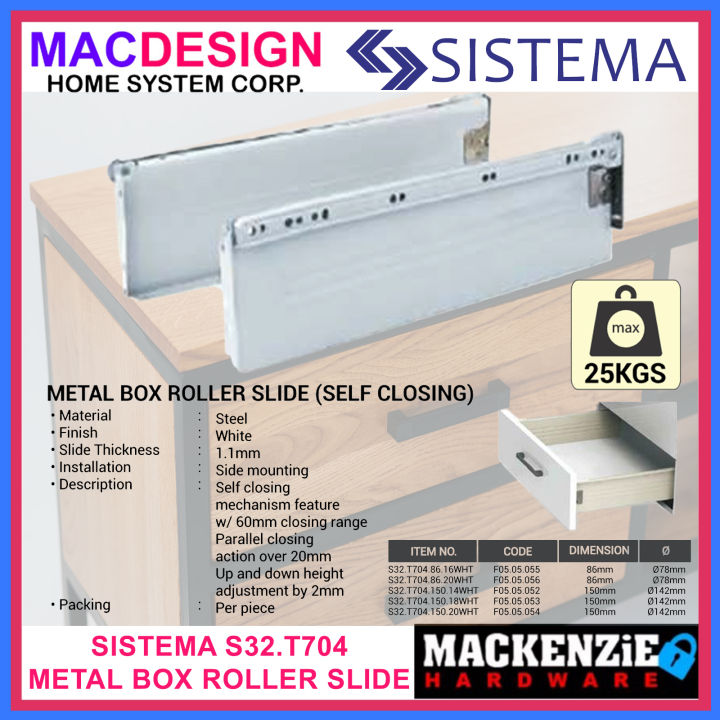 SISTEMA T704 METAL BOX ROLLER SLIDE SELF CLOSING MACDESIGN HOME (OFFICIAL SELLER) | Lazada PH
