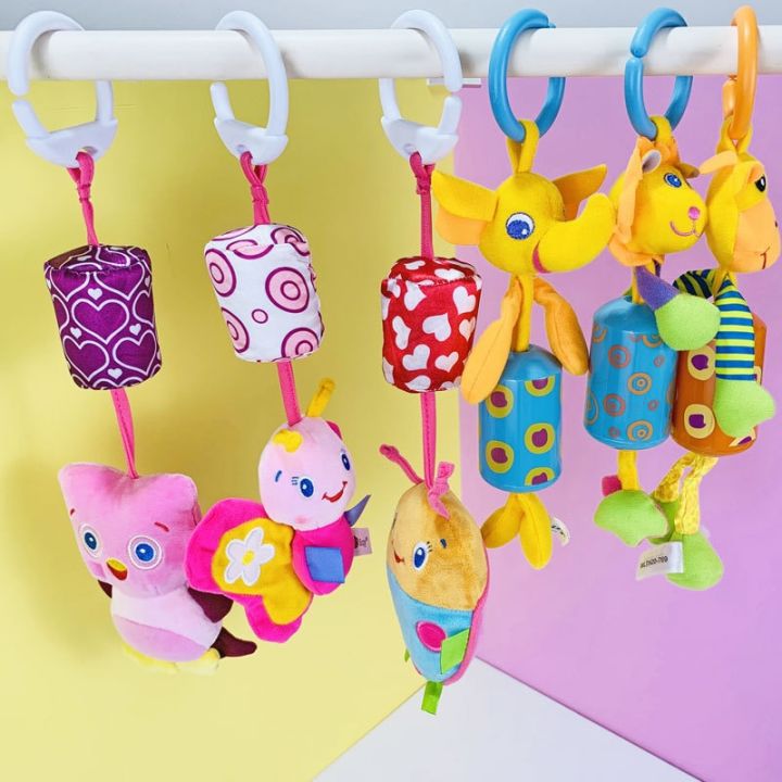 New Baby Animal Rattles Bed Stroller Bell Toys Newborn Grab Ability ...
