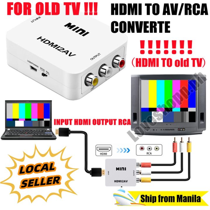 HDMI TO AV (RCA) "Old TV" Converter CVBS HD 1080P Mini HDMI2AV Video ...