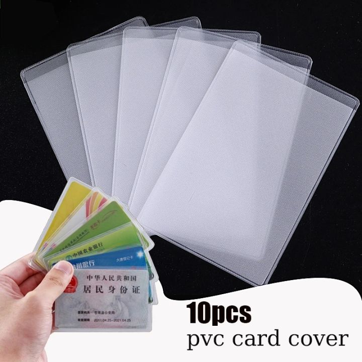 10PCS Transparnt Card Cover Protective Holder PVC Waterproof Credit ID ...