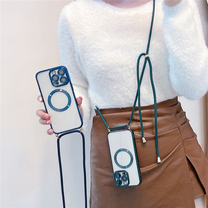 ARCHOR Luxurious Transparent Electroplated With Crossbody Shoulder ...