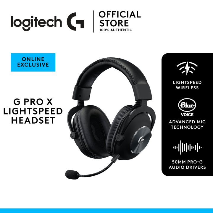 Logitech G Pro X Lightspeed with Blue Vo!ce Mic Filter Tech 20+ Hour ...