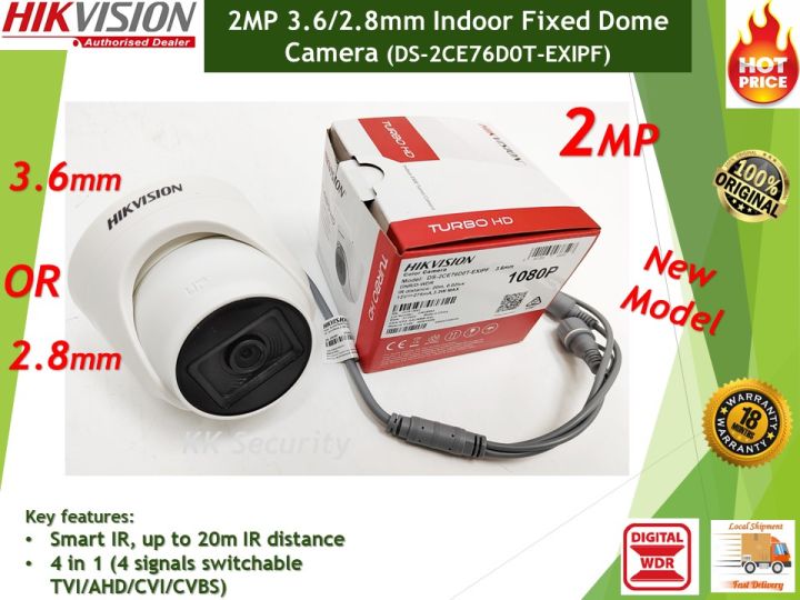 HIKVISION 2MP Dome Camera (DS-2CE76D0T-EXIPF) Analog 2MP 3.6/2.8mm ...