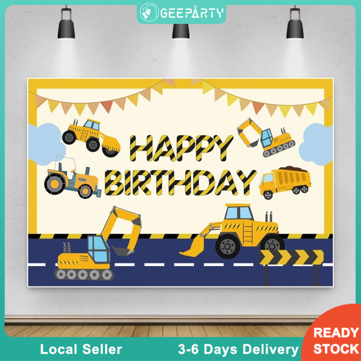 Construction Backdrop For Kids Birthday Party Decorations Engineering ...