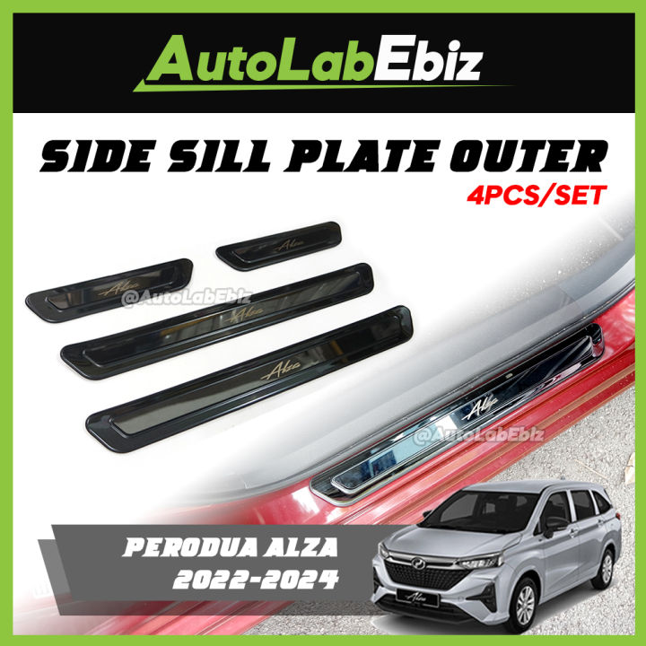🔥NEW🔥 Perodua ALZA 2022-2024 Side Sill Plate Stainless Steel OUTER ...