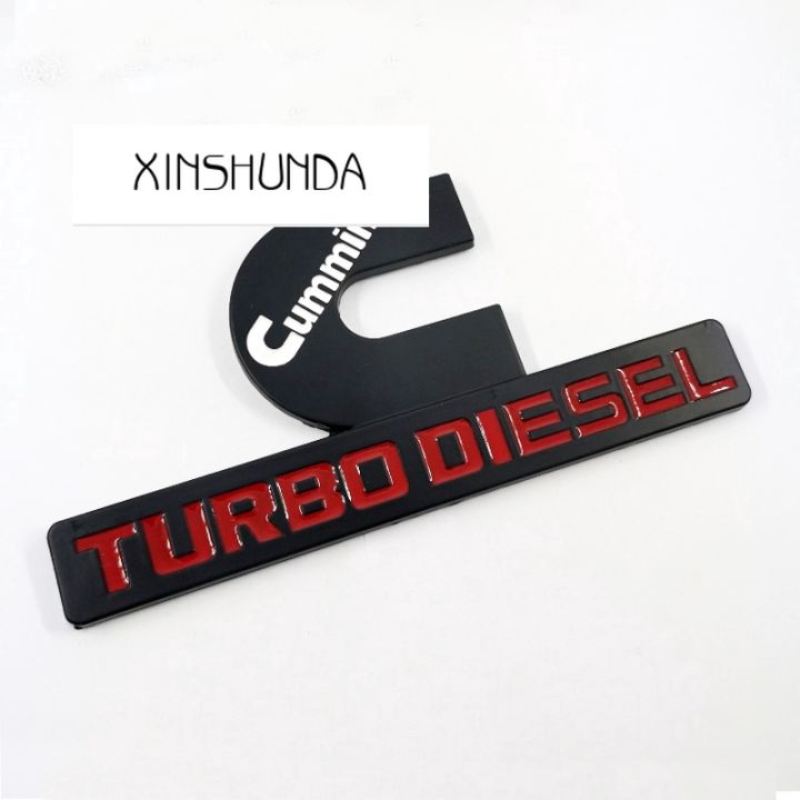XSD 1 x Metal CUMMINS TURBO DIESEL Logo Car Auto Rear Trunk Lid ...
