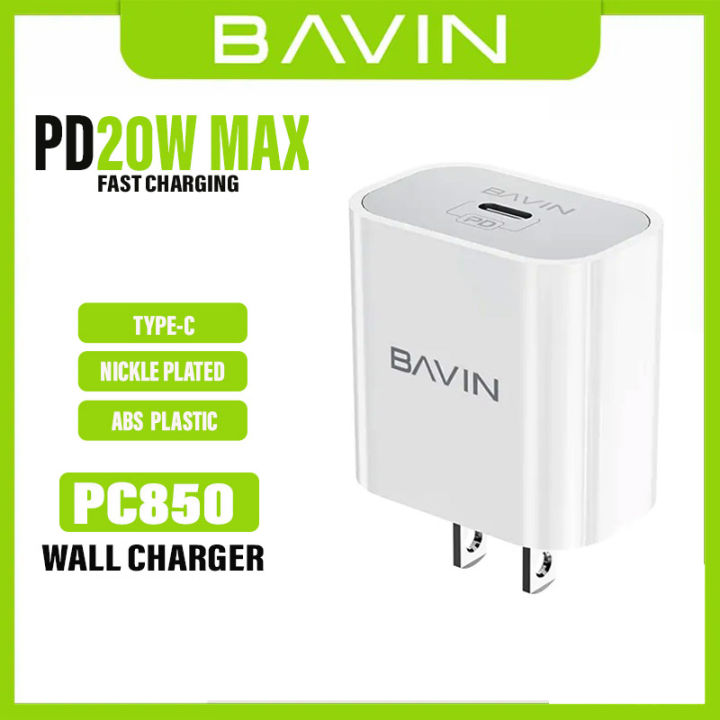 Bavin PC850 Mini Wall Charger 20W PD Adapter Flash Single Head TYPE-C PD20W For iPh 13 iPh 14 ...