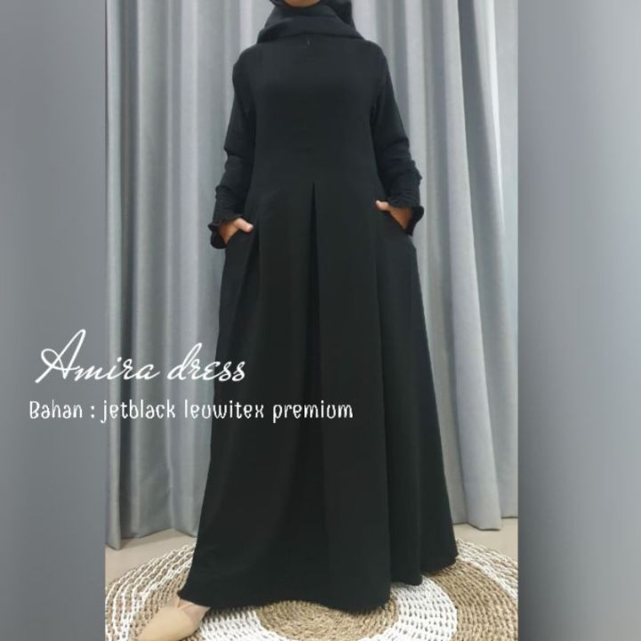 Gamis Jetblack Leuwitex Lengan Zipper | Lazada Indonesia