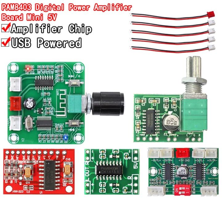 Bluetooth 5.0 PAM8403 MINI Digital Amplifier Board 2 * 3W Class D Digital DC 2.5V To 5V Power ...
