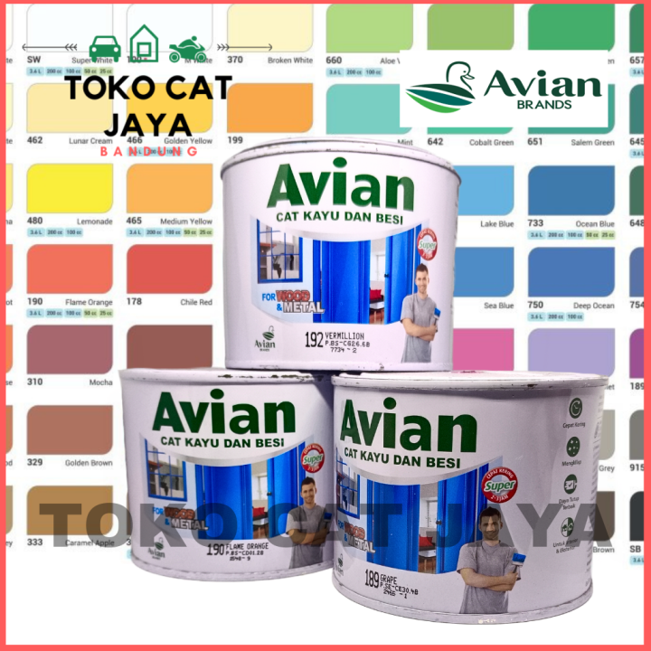 Cat AVIAN Cat Kayu Besi 0,5kg / 0,45Lt / Avian 1/2 kg Warna Lengkap ...
