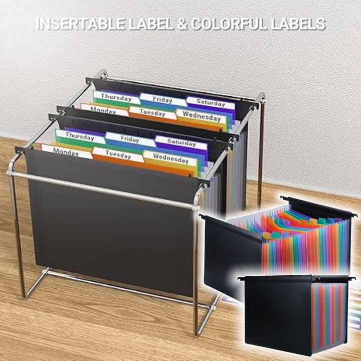 Plastic Expanding Hanging File Folders 25 Expandable Pockets A4 ...