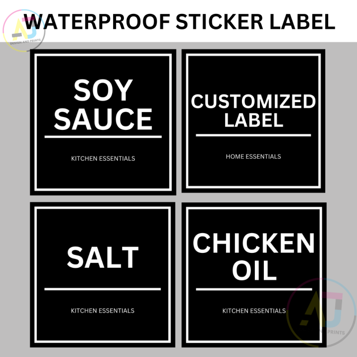 CUSTOMIZED KITCHEN CONDIMENTS AND PANTRY PRODUCTS STICKER LABEL ...