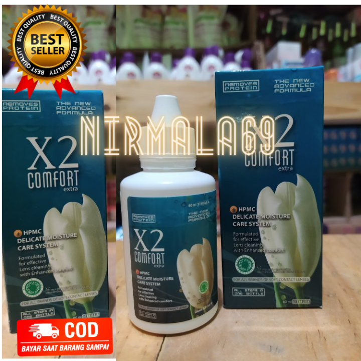 cairan soflens X2 60ml X2 Comfort extra/cairan soplen mata/air softlens ...