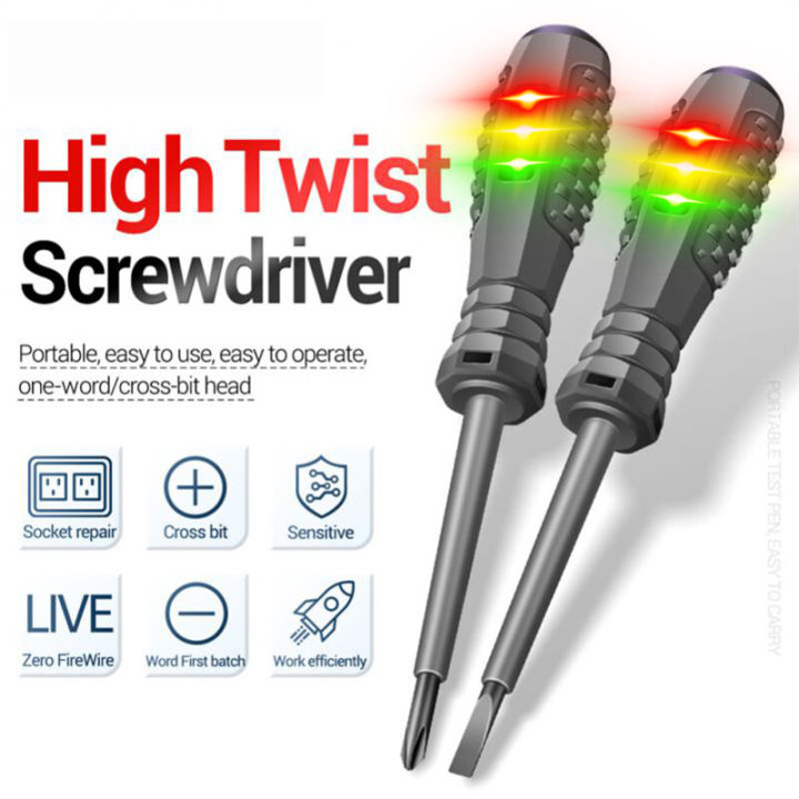 Inductive Test Pen Voltage Tester Screwdriver, Electrical Test Tool ...