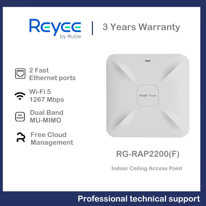Ruijie RG-RAP2200(F) Reyee Wi-Fi 5 1267Mbps Ceiling Access Point ...
