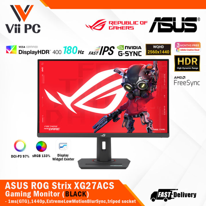 ASUS ROG Strix XG27ACS 27" USB Type-C Gaming Monitor (BLACK/WHITE ...