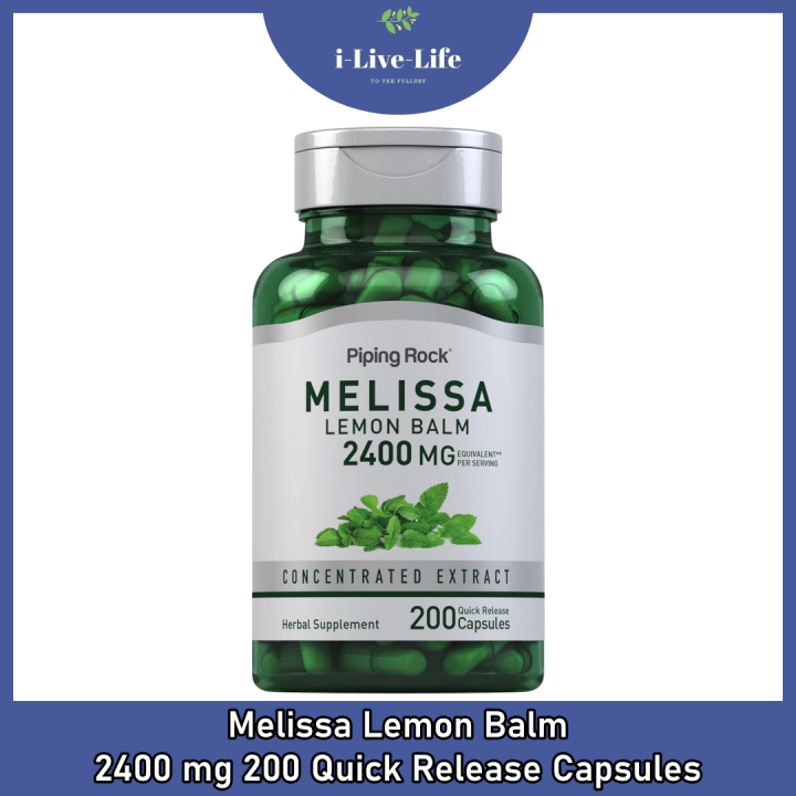 เมลิสสา เลมอนบาล์ม Melissa Lemon Balm 2400 mg 200 Quick Release Capsules - Piping Rock | Lazada ...