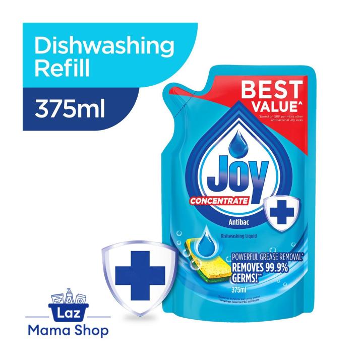 Joy Concentrate Anti-Bacterial Dishwashing Liquid Refill 375ml (Laz ...