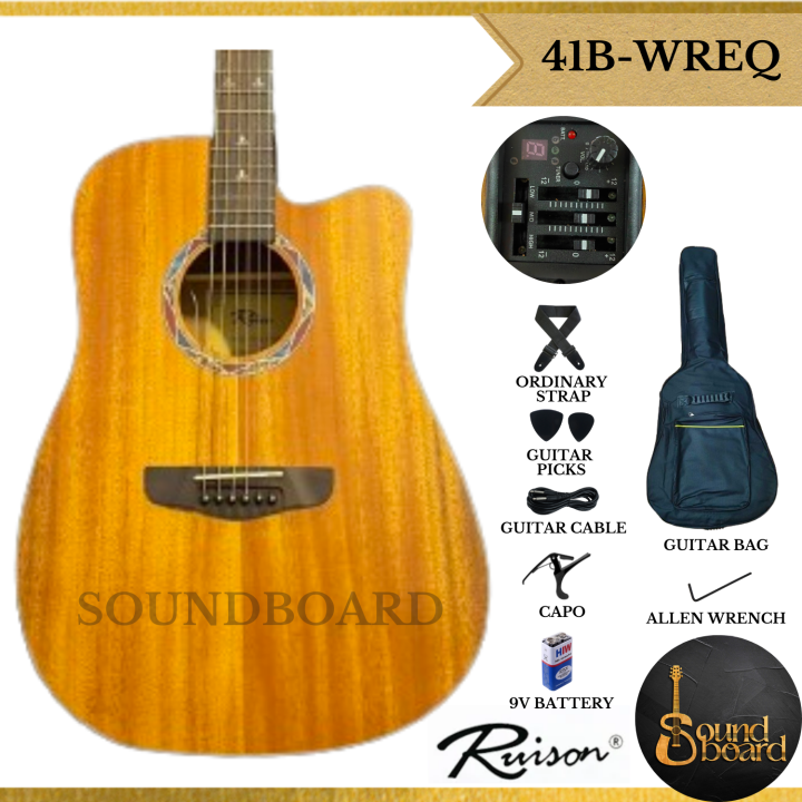 RUISON 41B-WREQ Acoustic Electric Guitar with Full Setup | Lazada PH