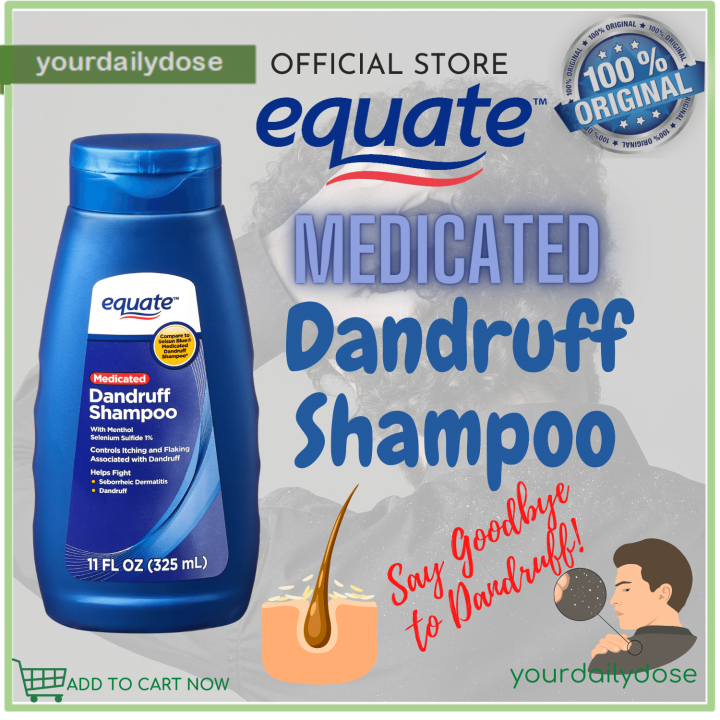 Equate Medicated Dandruff Shampoo with Selenium Sulfide 1%, 11 fl oz ... Equate Medicated Dandruff Shampoo with Selenium Sulfide 1%, 11 fl oz ...
