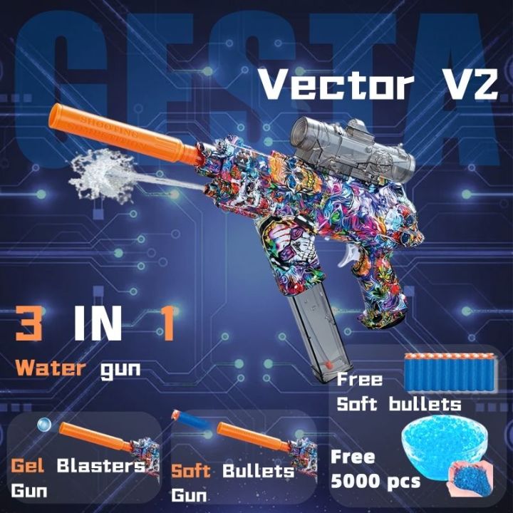 Vector V2 Electric Submachine Gun 3in1 Gel Blasters Gun for Kids and ...