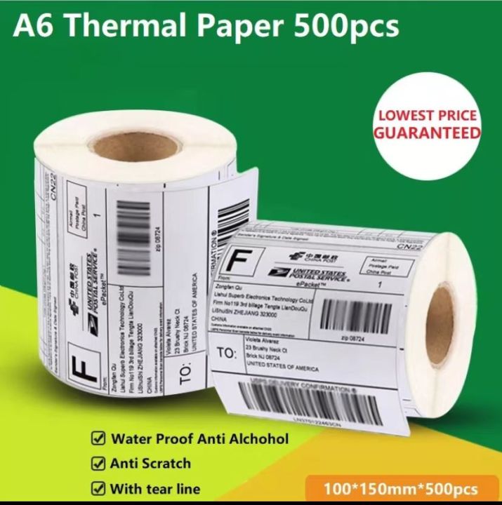 MF LABEL A6 Thermal Sticker Thermal Paper Waybill Shipping Label ...
