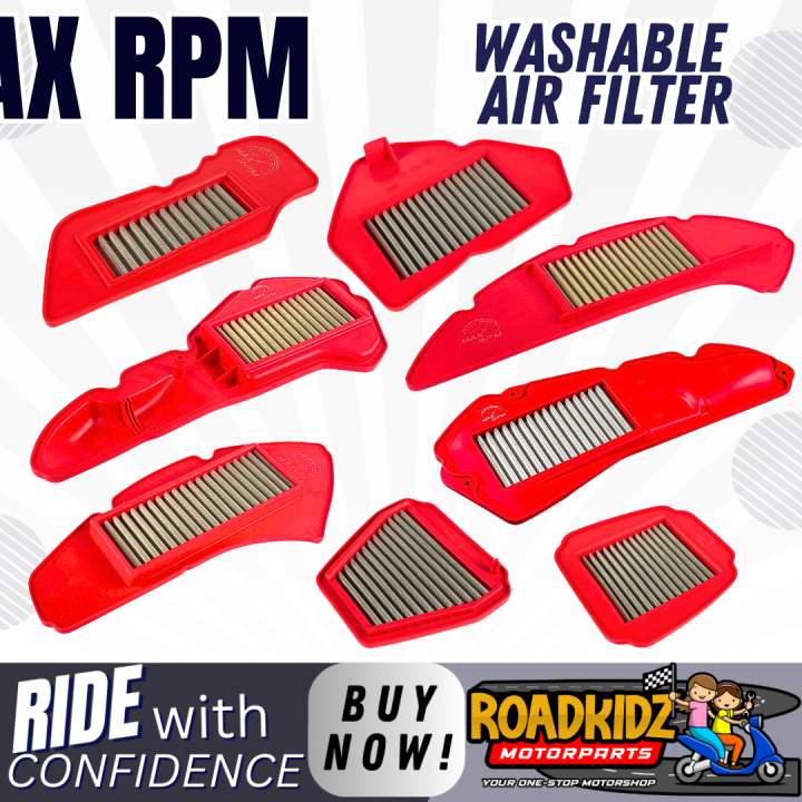 MAX RPM WASHABLE AIR FILTER NMAX CLICK AEROX SNIPER CLICK ADV PCX MIO I ...