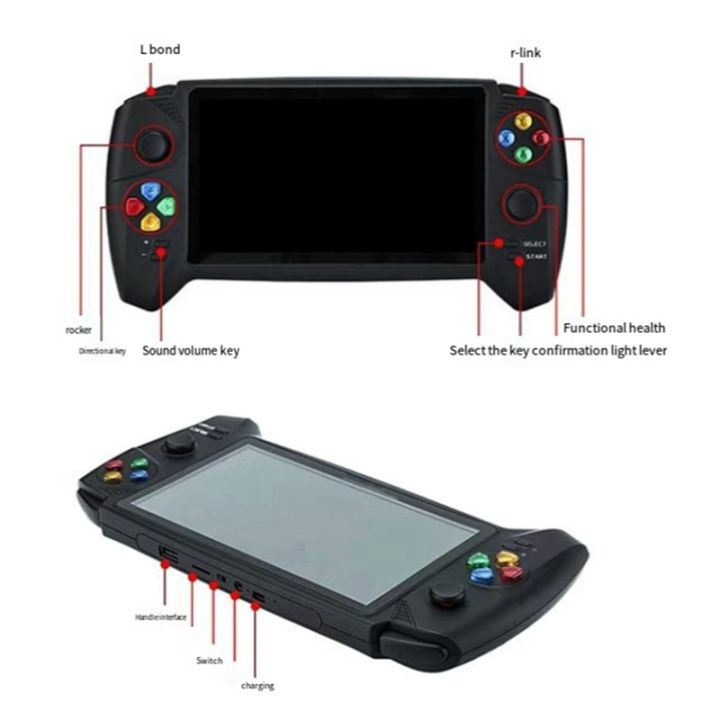 Portable Retro Game Console 7 Inch HD Screen Arcade Video Gaming Console Handheld with 10000 ...