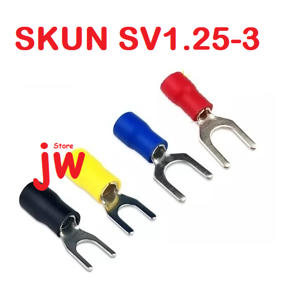 10 buah Kabel Skun Y Fork Isolasi SV1.25-3 Cable Lug Terminal Sekun | Lazada Indonesia
