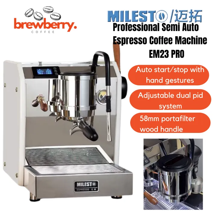 Milesto EM23 PRO Commercial Professional Semi-automatic Espresso Coffee ...