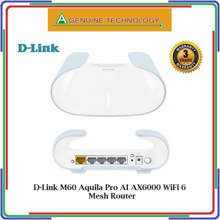 D-Link M60 Aquila Pro AI AX6000 WiFi 6 Wireless 6 Mesh Router ...