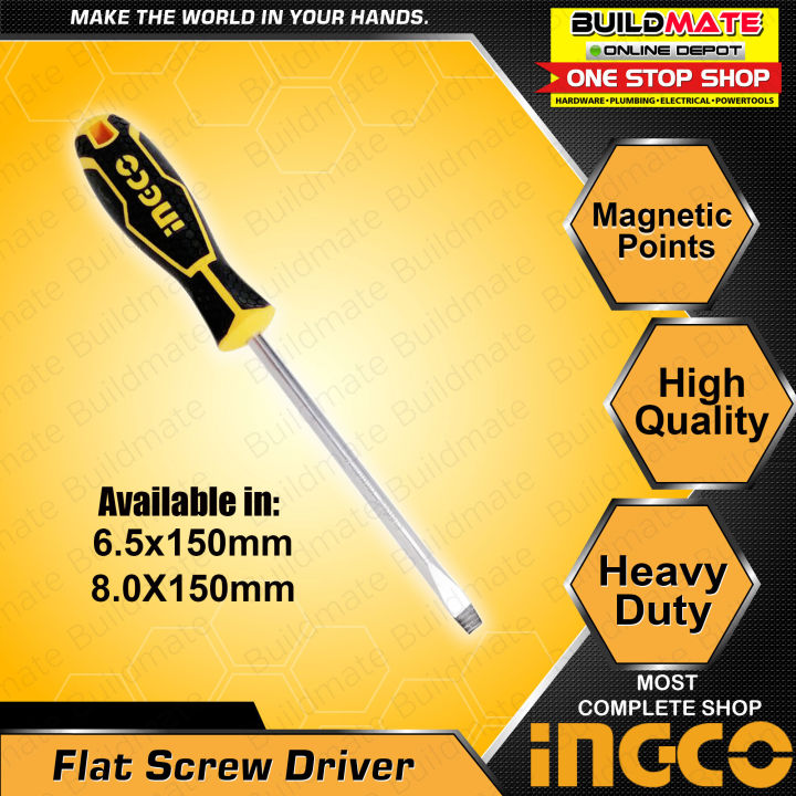 BUILDMATE Ingco Screw Driver FLAT/ PHILIP - IHT | Lazada PH