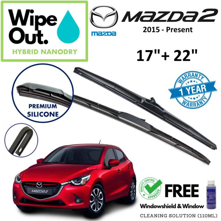 [PREMIUM] Mazda 2 ( 2015 - Present ) WipeOut HYBRID NANODRY SILICONE ...