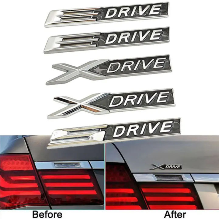 3D Metal Letters XDRIVE SDRIVE EDRIVE Logo Car Rear Trunk Sticker ...