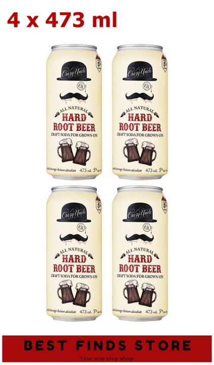 Crazy Uncle Hard Root Beer 473ml x 4 | Lazada PH