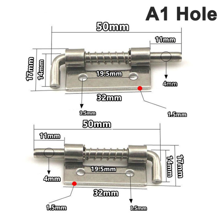 ZAU 1Pair 304 Stainless Steel loaded Hinge Security Spring bolt Barrel ...