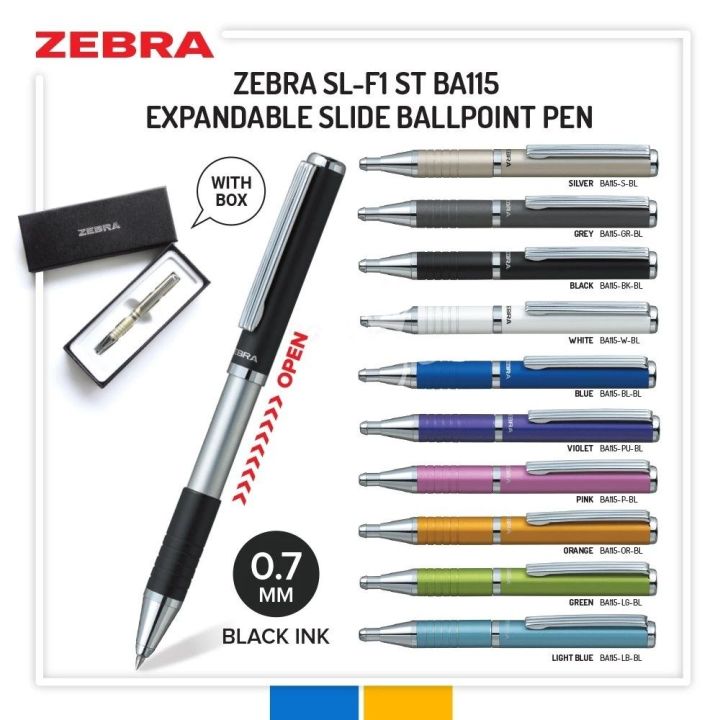 Zebra Slide Ball Pen 0.7mm Blue BA-115 Pocket Ballpoint | Lazada