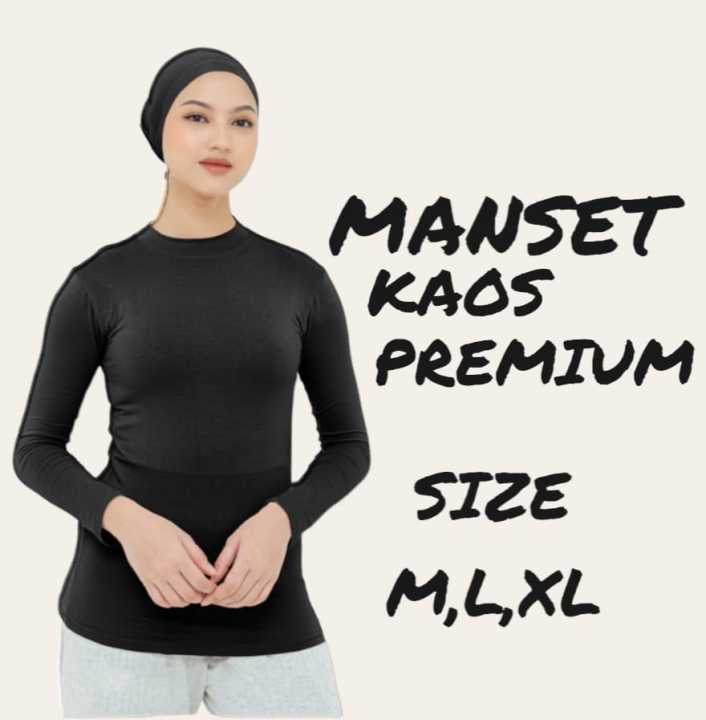 manset kaos premium/banju manset wanita lengan panjang/atsan wanita ...