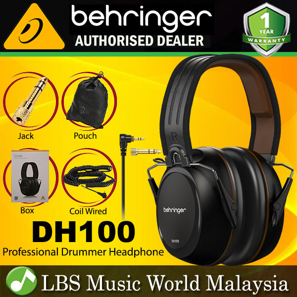 Behringer DH100 Closed Back Wired Drummer Headphone for Digital Drum ...