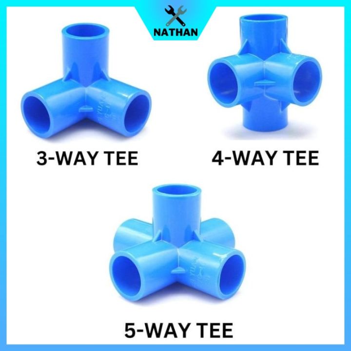 PVC Blue Fittings 3 way Tee , 4 way Tee, 5 way tee 20mm 25mm 32mm 1/2 3/4 1 NathanTools | Lazada PH