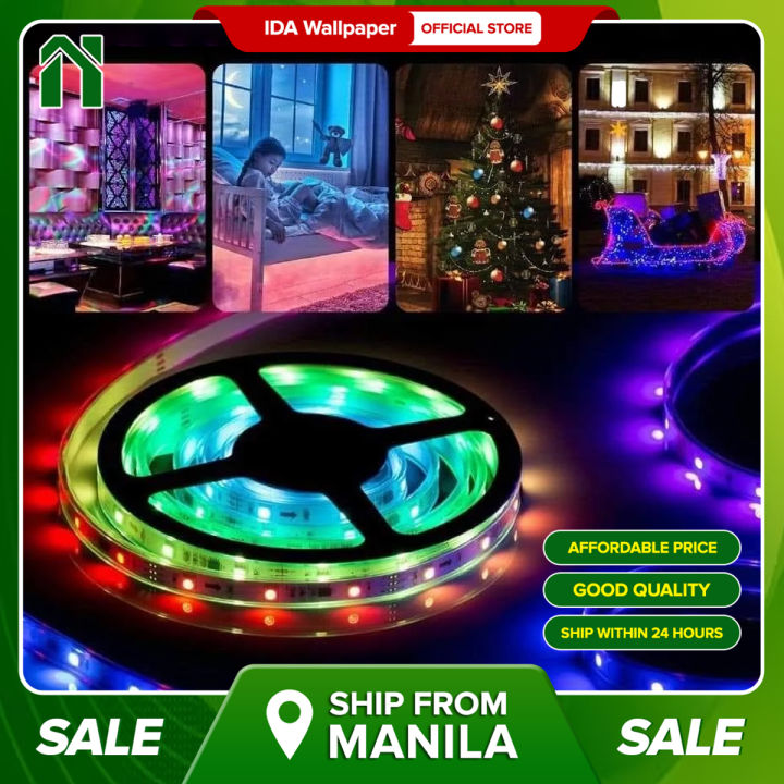 IDA 5/10 Meters LED Strip Lights w/ Remote & Adaptor DC 12V RGB LED ...