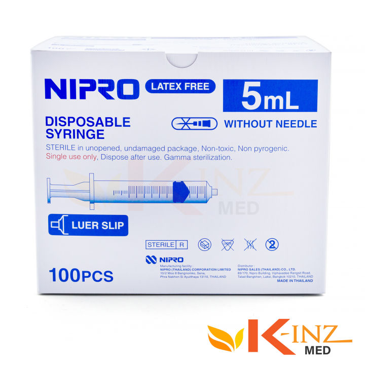 ไซริ้งค์นิโปร ขนาด 5 ซีซี Nipro Syringe (100ชิ้น/กล่อง) | Lazada.co.th