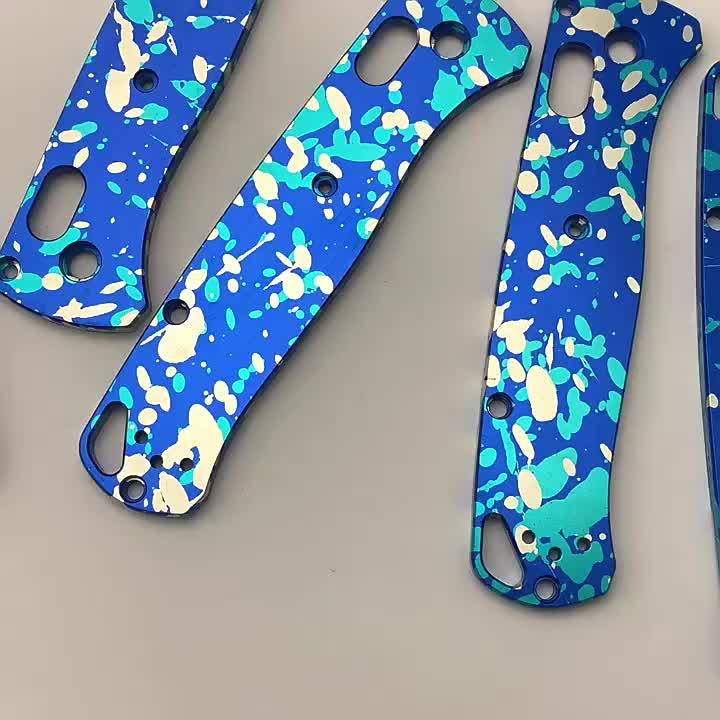 1คู่3พรางสีอลูมิเนียมพับมีดจับแพทช์ขนาดสำหรับ Benchmade Bugout 535 DIY ...