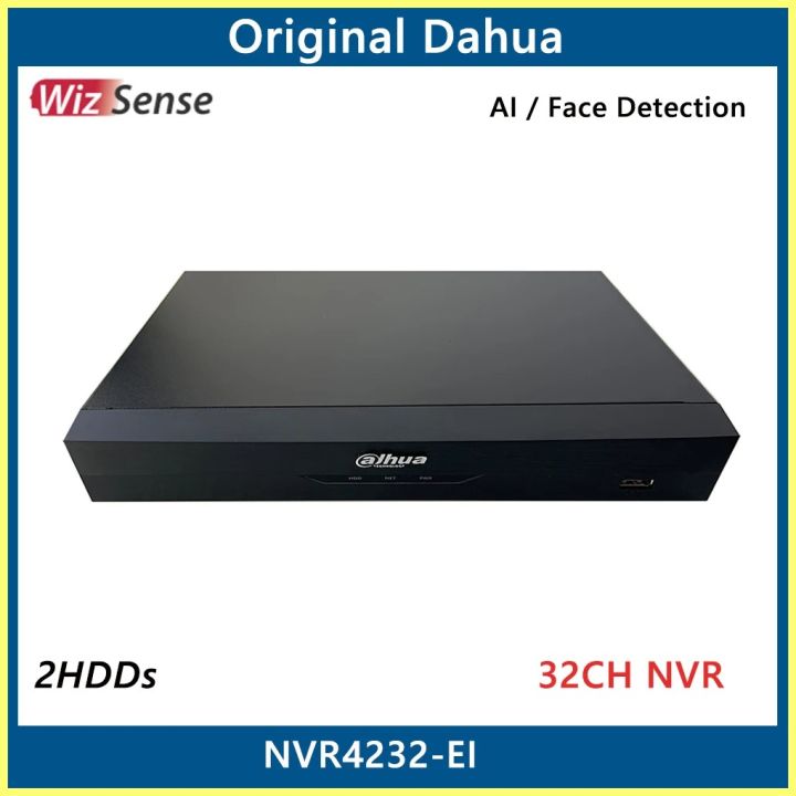 {HOT ZKHIOEHJFS 590} Dahua WizSense 32CH Nvr NVR4232-EI 2HDDs H.265+ AI Face Detect People ...