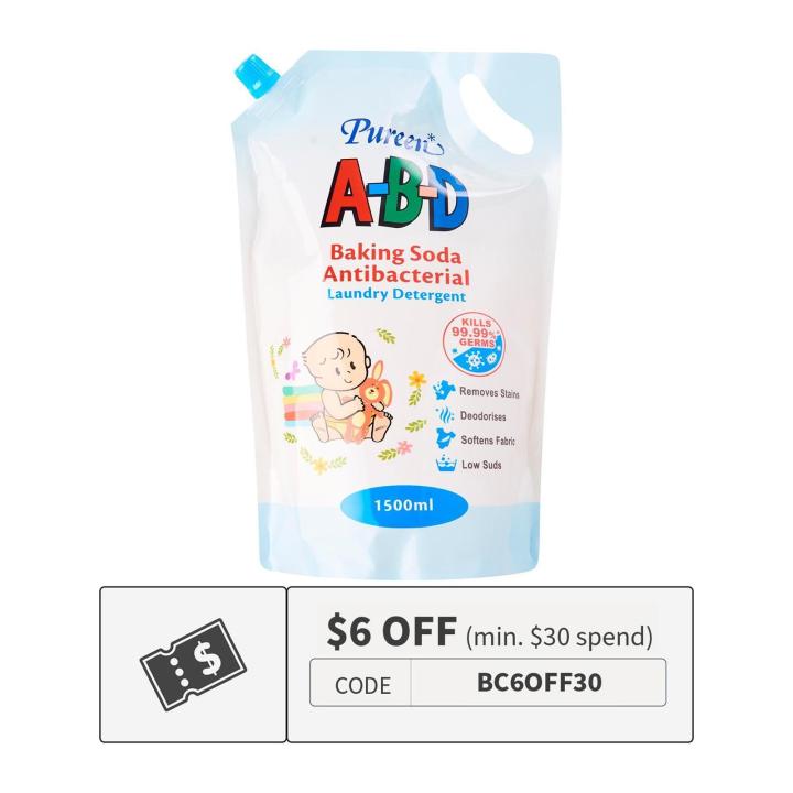 Pureen A-B-D Baking Soda Antibacterial Laundry Detergent Refill Pack 1. ...