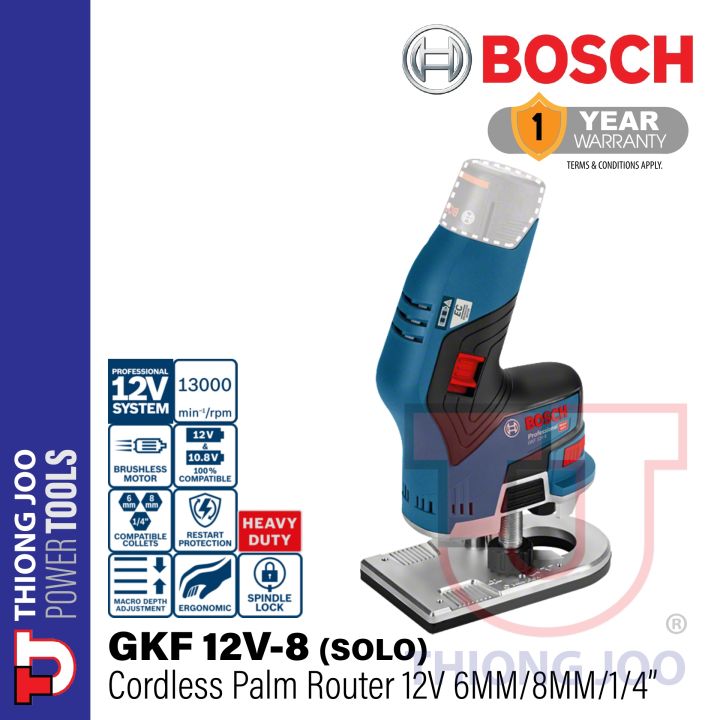 BOSCH GKF 12V-8 BRUSHLESS CORDLESS PALM ROUTER | Lazada