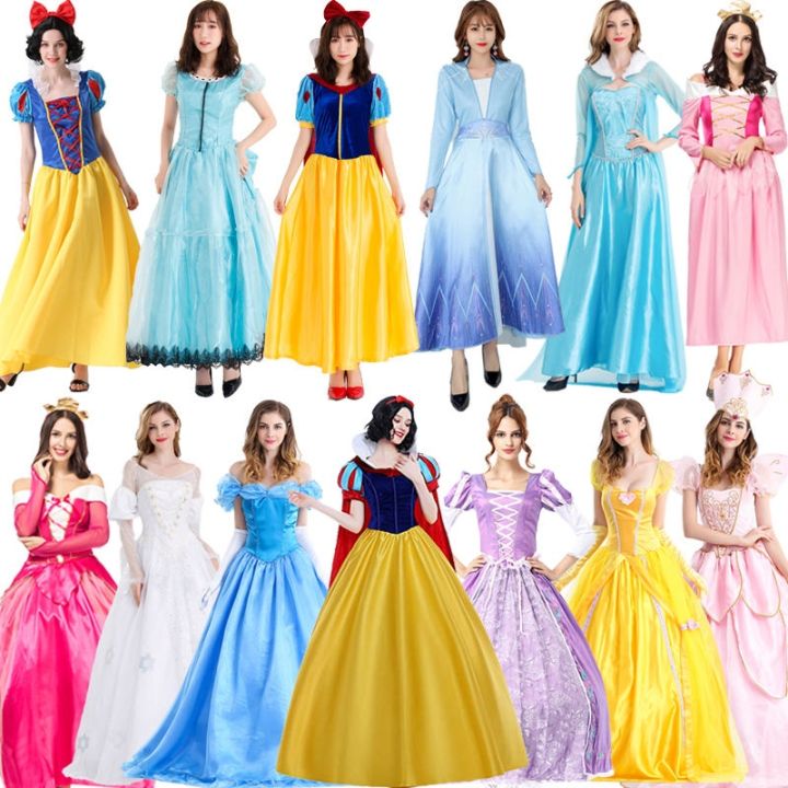 Halloween cos Disney Snow White dress Frozen Elsa Anna Cinderella adult ...