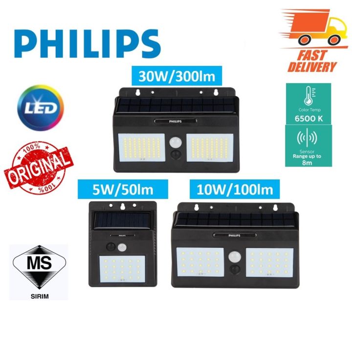 Philips Essential SmartBright Solar Wall Light 6500K BWS050 (0.5W/1.0W ...