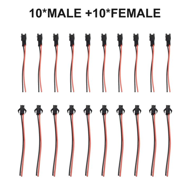 5/10 Pairs 2.54mm SM 2-Pin 2P Connector Plug Male / Female Head Wires ...