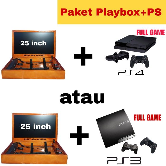 Playbox + ps3 hen 500 gb (full game) (2 stik) atau + ps4 hen 500 gb (full game) (2 stik ...